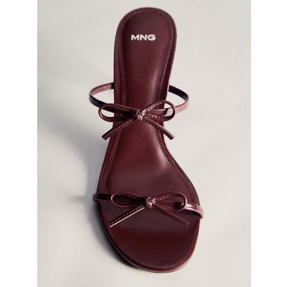 Mango | Shoes | Mango Mng Bow Detail Strap Sandals In Burgundy Euro 39 ...